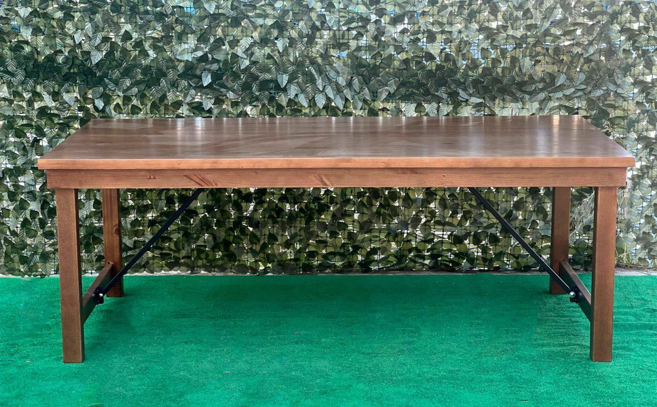 MESA MADERA RECTANGULAR PLEGABLE - Eventos MilMar - Mobiliario jardín